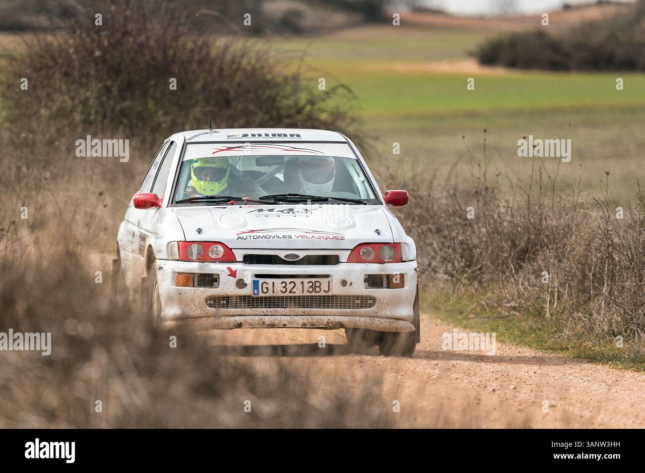 Madrid, Spain; 02-15-2025: White Ford Escort RS Cosworth rally car with ...
