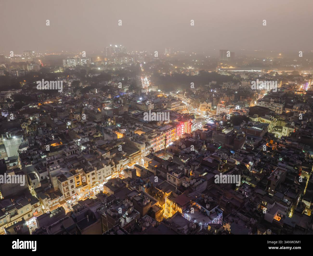 Aerial view of a busy urban cityscape with modern architecture and ...
