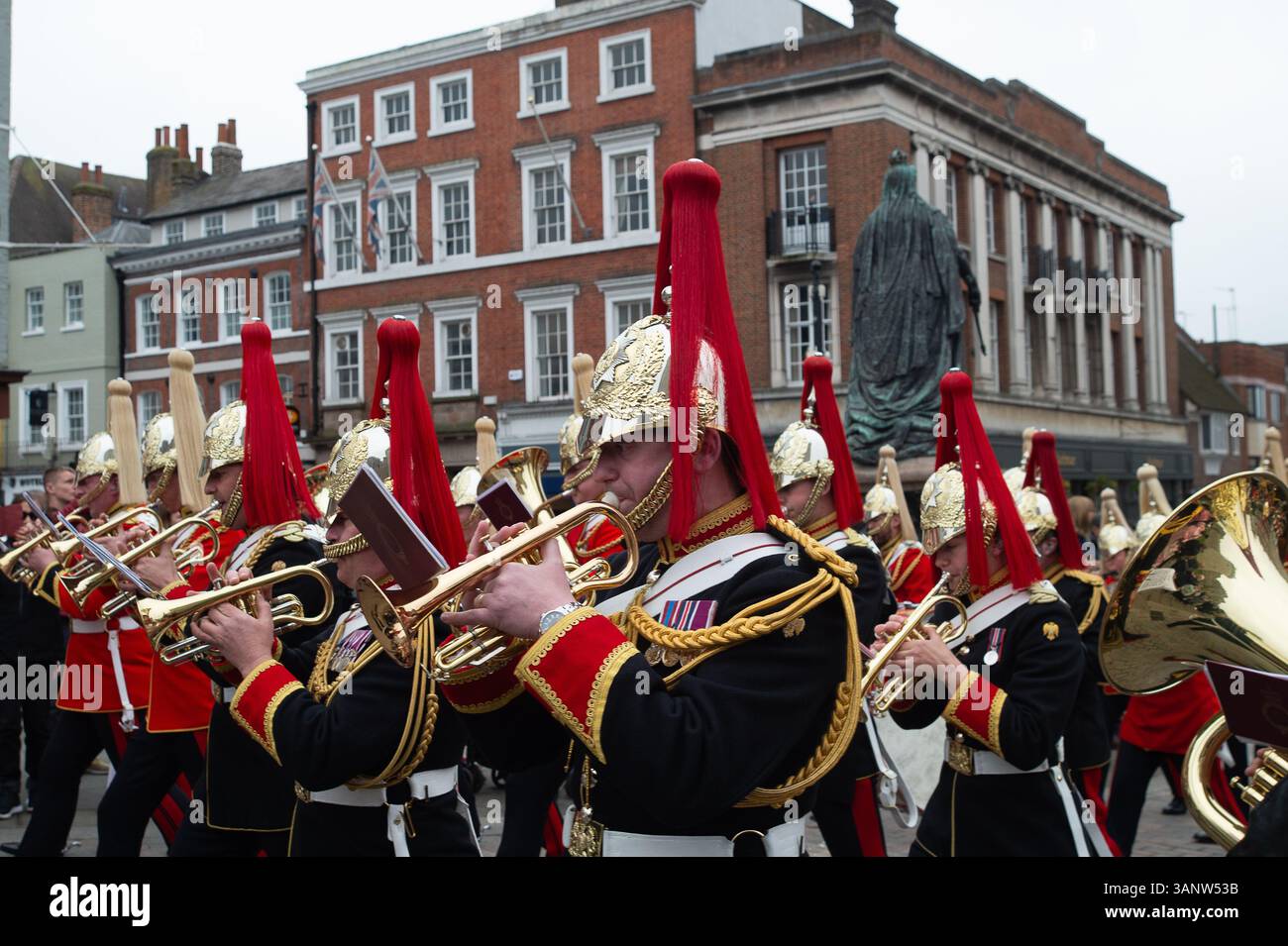 The Changing The Guard at Windsor Castle in Berkshire. Today the guards ...