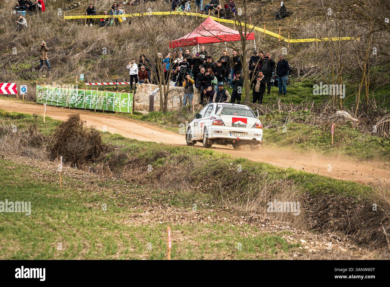 Madrid, Spain; 02-15-2025: Back view of a Mitsubishi Lancer Evolution ...