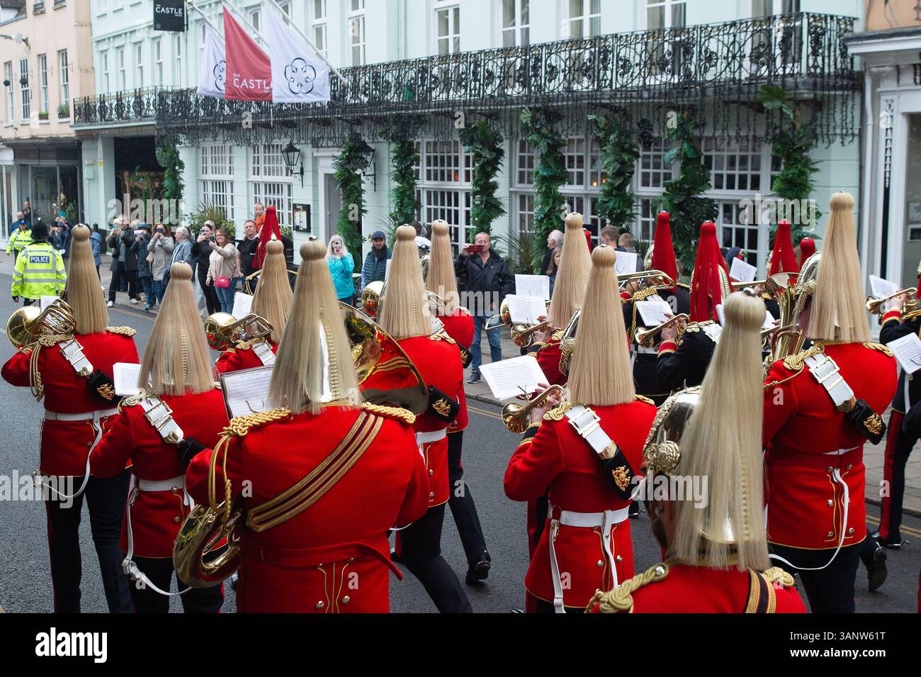 The Changing The Guard at Windsor Castle in Berkshire. Today the guards ...