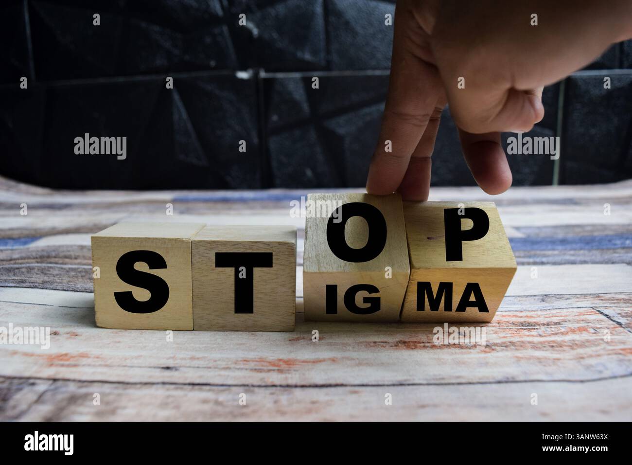 Concept word Stop stigma symbol, doctor turns with words stop stigma on ...