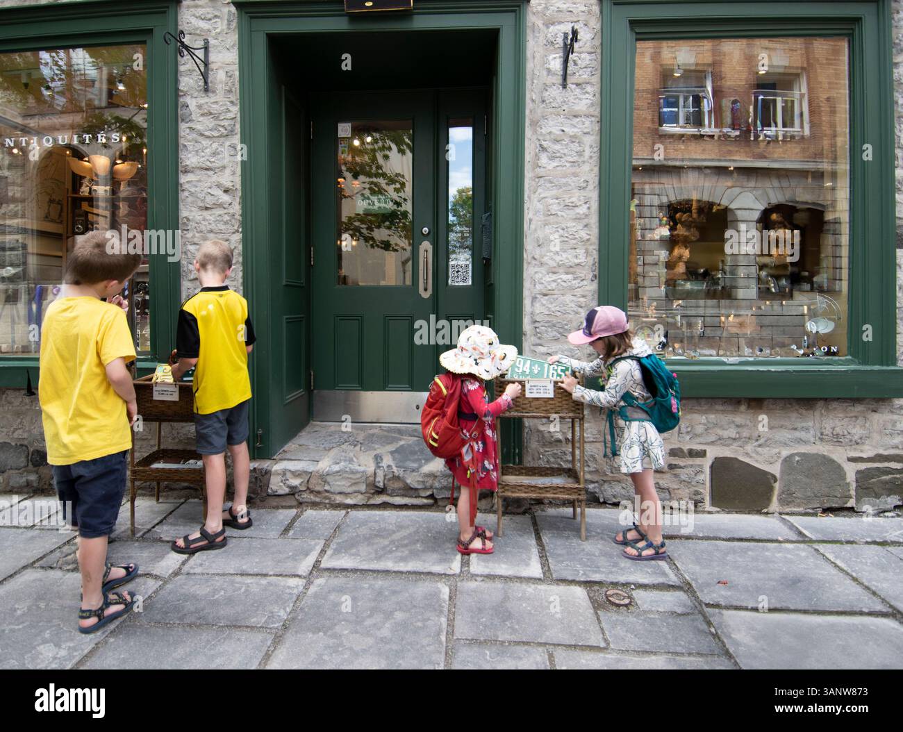 Unidentifiable children (release not required) rummage through the ...