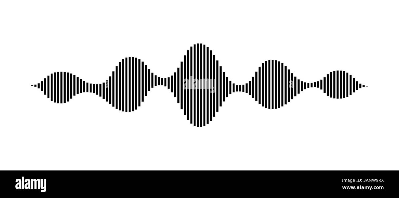 Sound Linear Wave On White Background Ai Voice Assistant Visualization