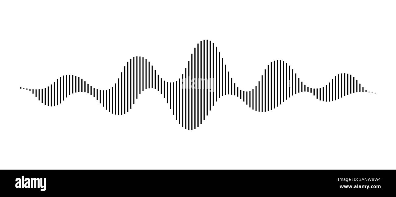 Sound Linear Wave On White Background Ai Voice Assistant Visualization