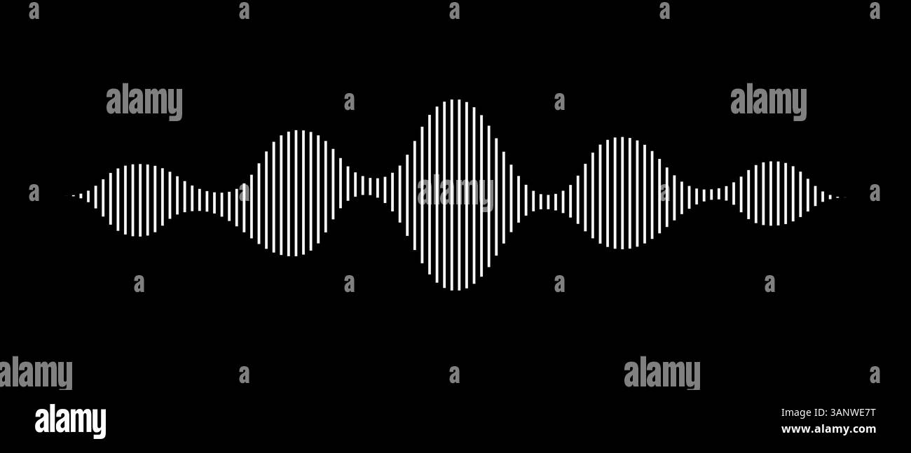 Sound linear wave on dark background, AI voice assistant visualization ...