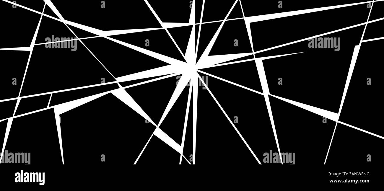 Broken screen glass effect crack shards silhouette, Rectangle bg decay ...