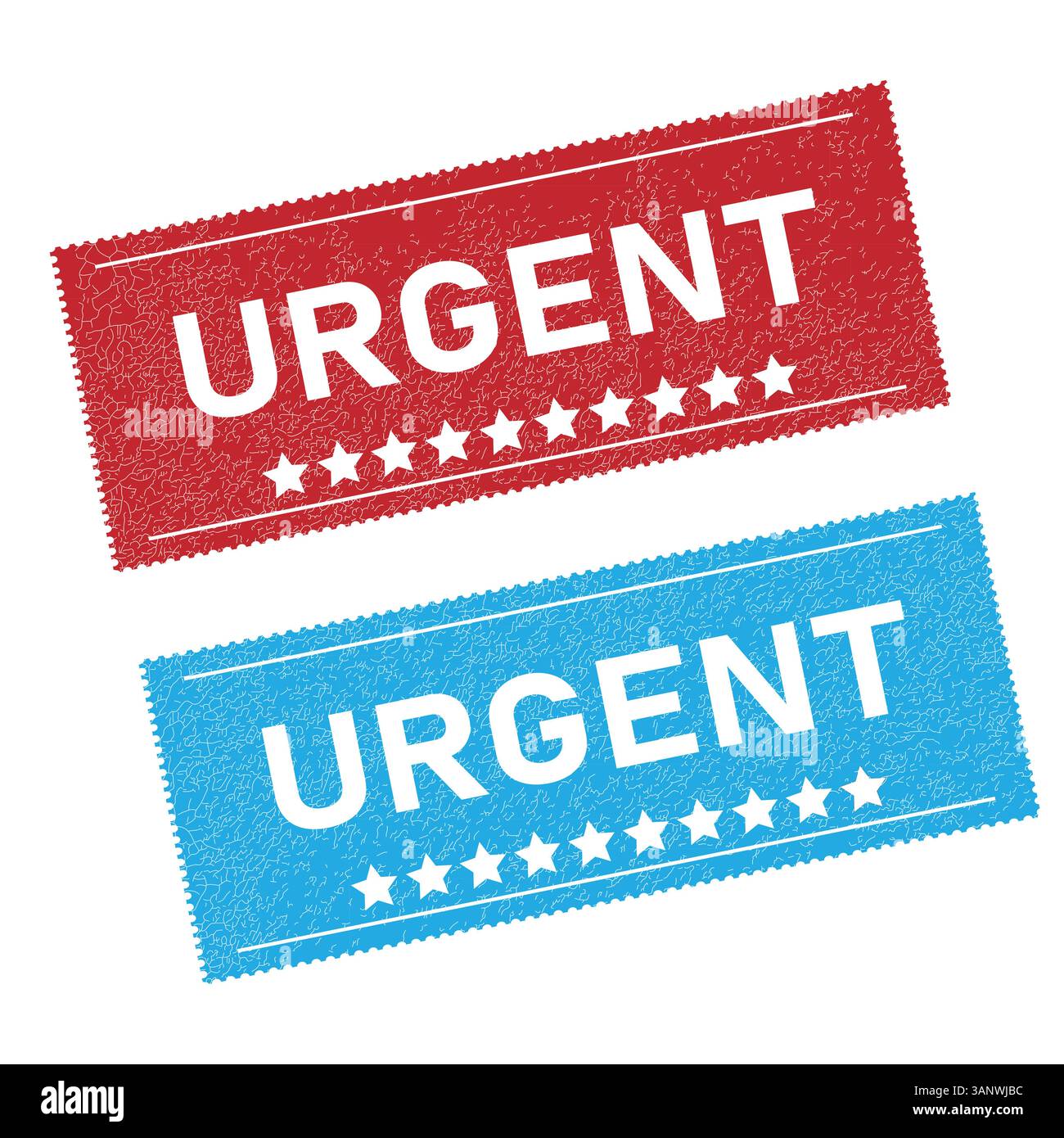 Urgent Label with Red and Blue Tags – Bold White Text and Star Design ...
