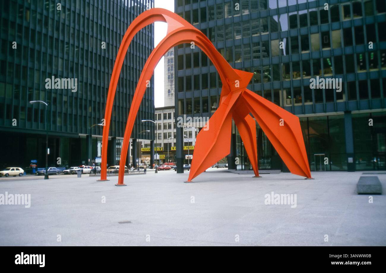 Chicago, Illinois in mid eighties. The Chicago Federal Center, designed ...