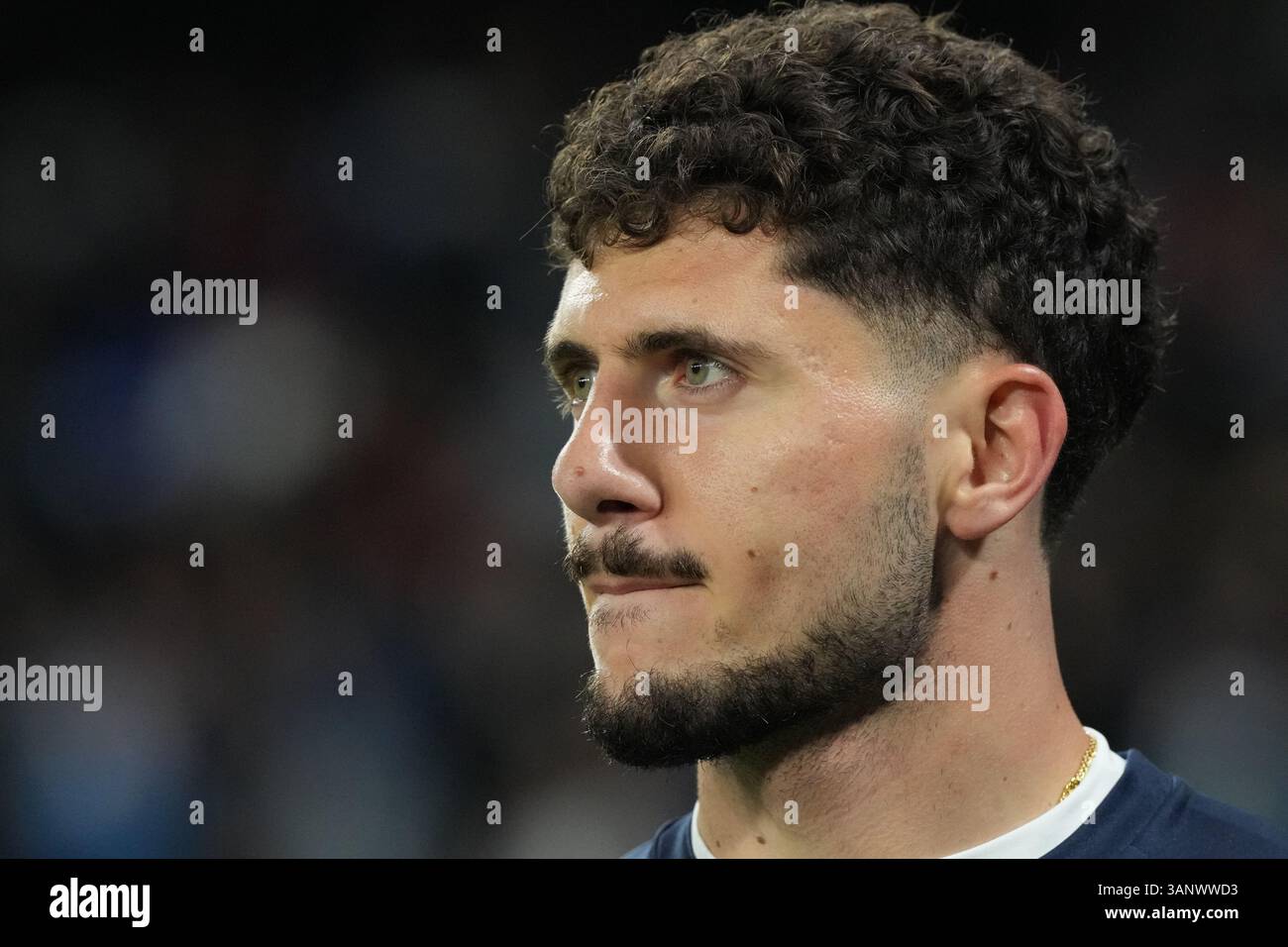 Naples, Italy. 14 Apr, 2025. Liberato Cacace of Empoli FC warms up ...