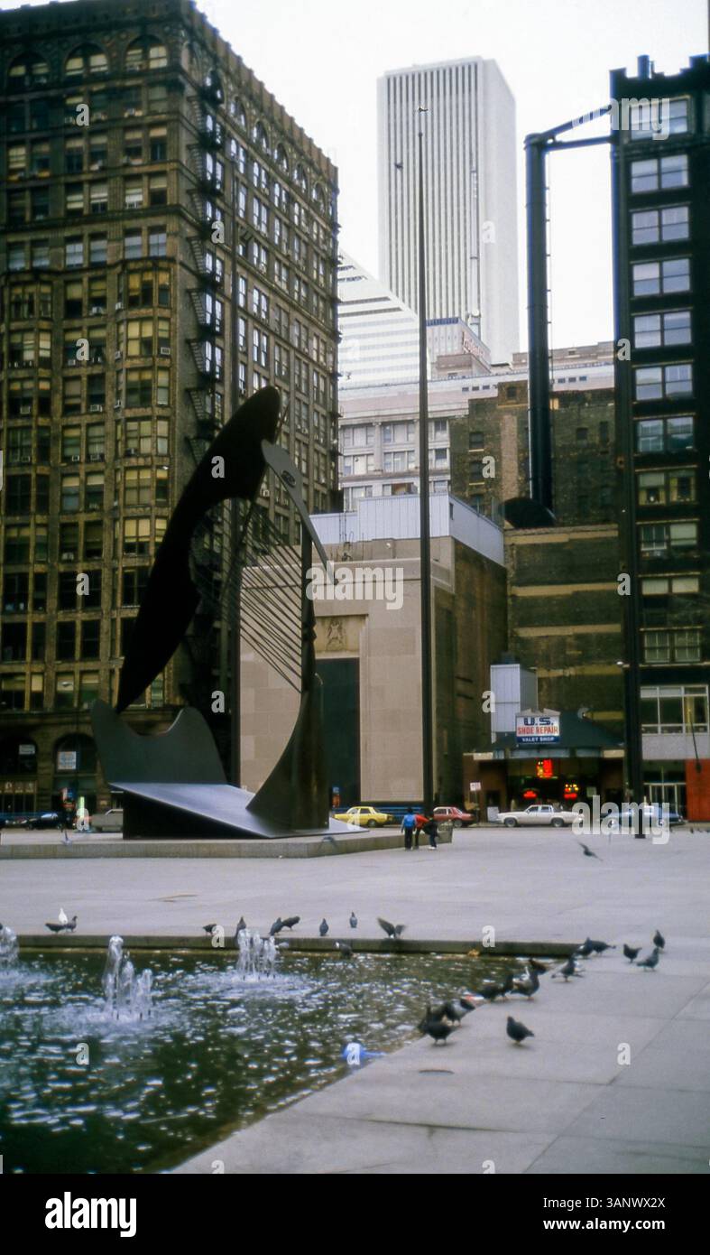 The Chicago Picasso in mid eighties. Daley Plaza / Washington Street ...