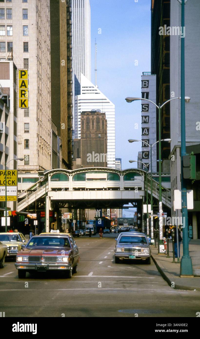 Chicago 1984. Randolph Street near Welles Street, looking east in ...