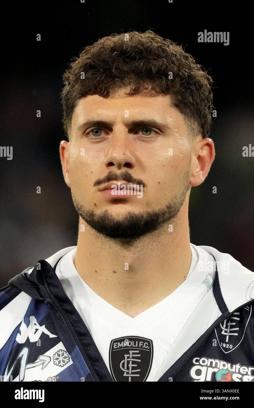 Naples, Italy. 14 Apr, 2025. Liberato Cacace of Empoli FC during the ...