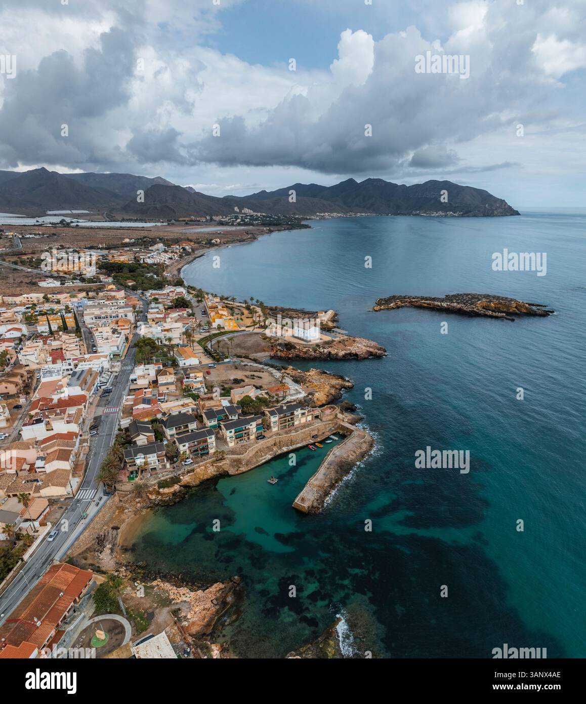 Aerial view of coastal town Isla Plana, Murcia, Spain Stock Photo - Alamy