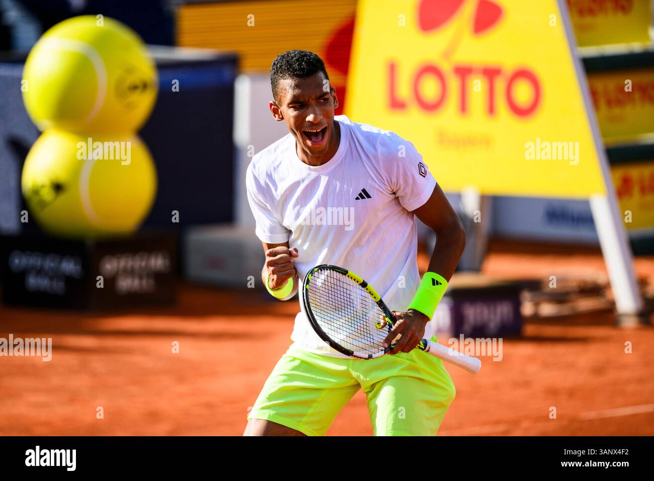 Munich, Germany. 15th Apr, 2025. Tennis, ATP Tour - Munich, Singles, Men, 1st round, Navone ...