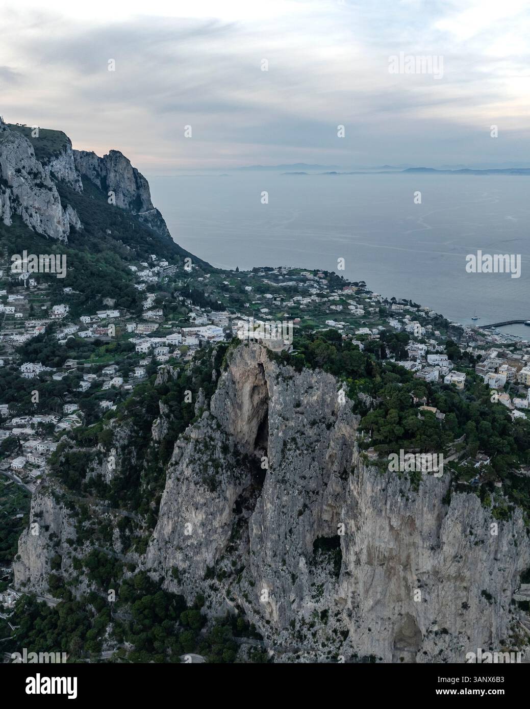 Aerial view of beautiful Amalfi Coast shoreline, Capri Island, Italy ...