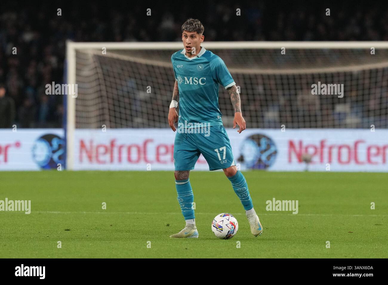 Naples, Italy. 14 Apr, 2025. Mathias Olivera of SSC Napoli during the ...