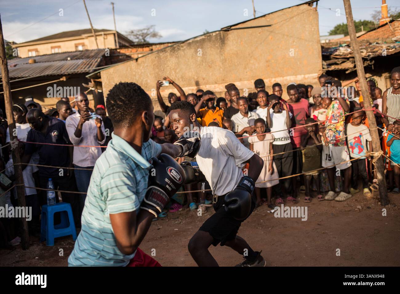 Rhino boxing club, Katanga slum, Kampala, Uganda, Africa Stock Photo ...