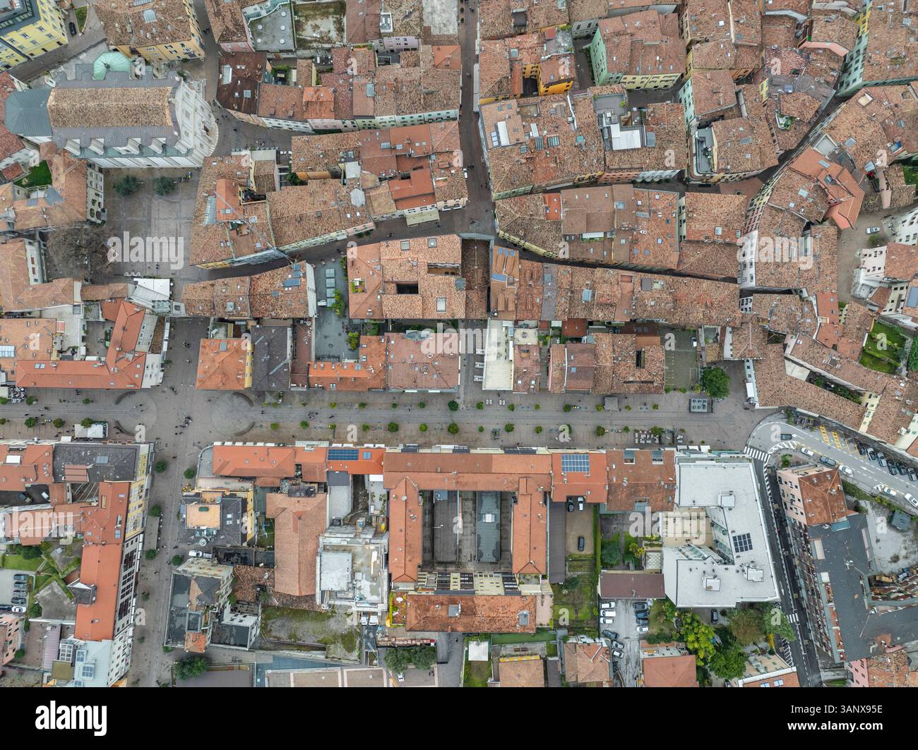 Aerial view of Riva del Garda's charming old town, Lake Garda, Trentino ...