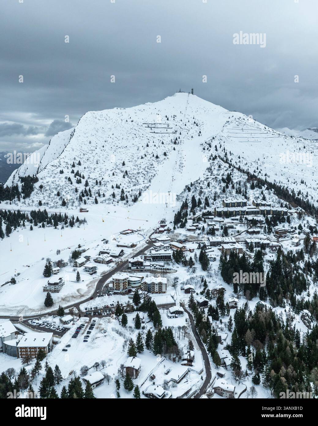 Aerial view of Mount Boldone and Palon peak in Vason, Trento, Italy ...