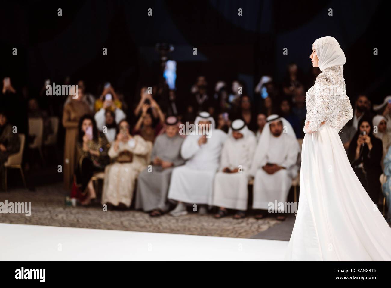 A model seen on stage for Salam Design. Designers Miha (Turkey), Salam ...