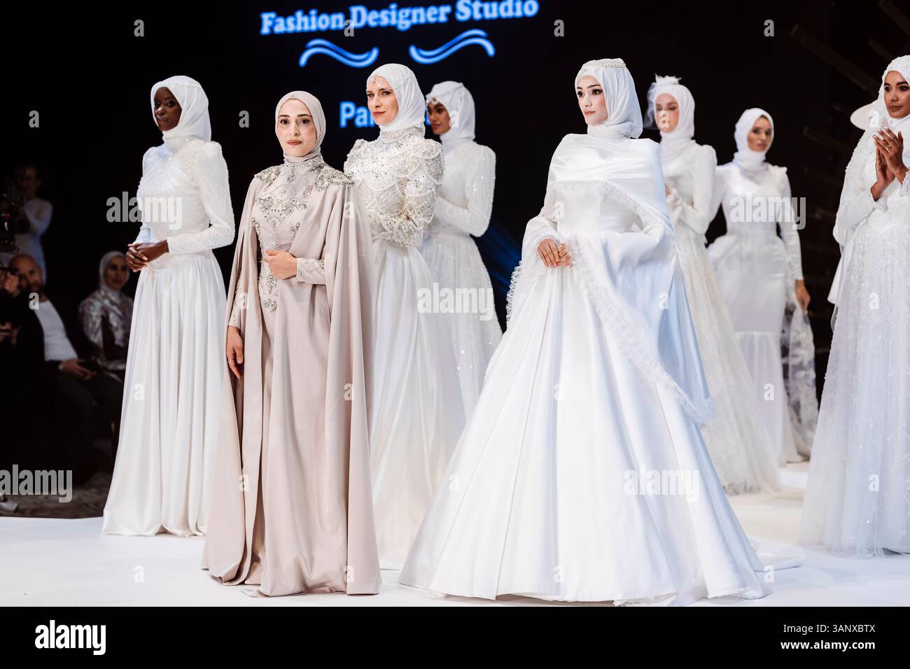Models seen on stage for Salam Design. Designers Miha (Turkey), Salam ...