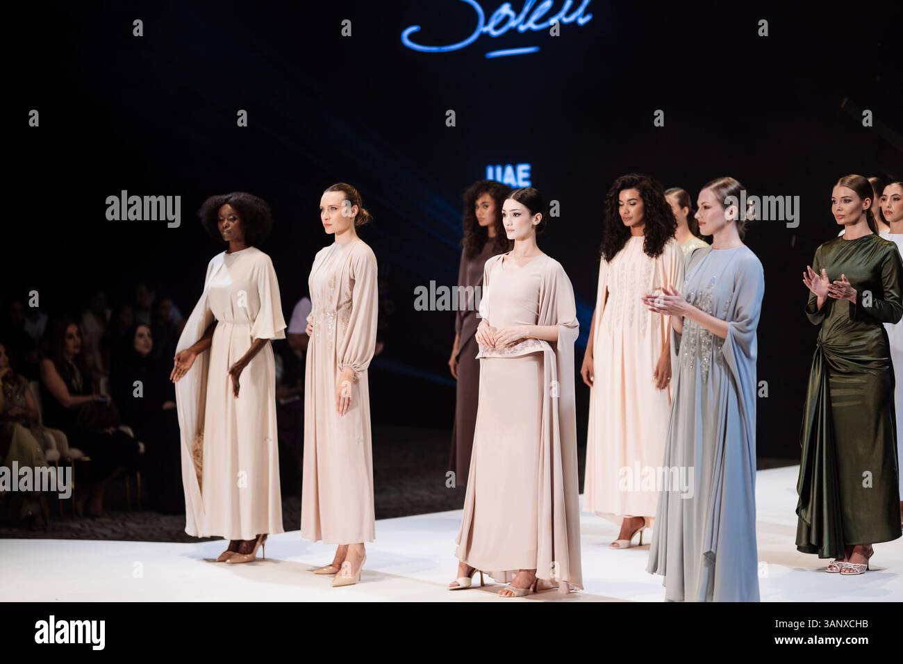 Models seen on the stage for Khalifa Fund x Emirati Designers (UAE ...
