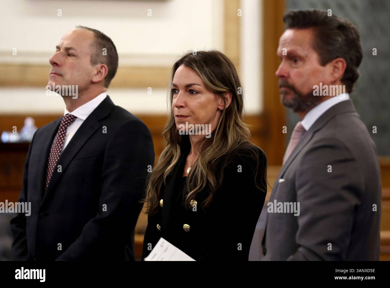 Karen Read with her attorneys David Yannetti, left, and Alan Jackson ...