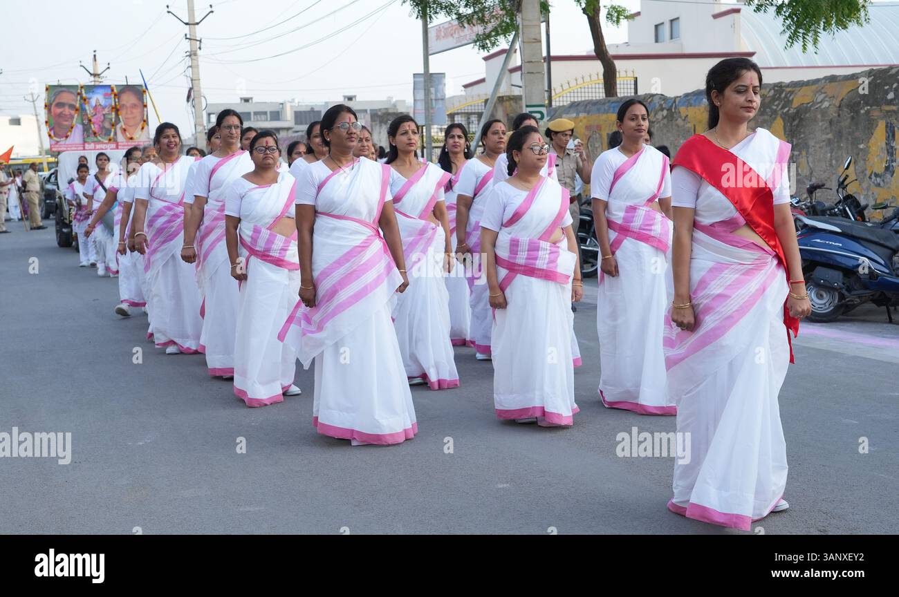 Ajmer, Rajasthan, India, April 13, 2025: Members of Rashtra Sevika ...