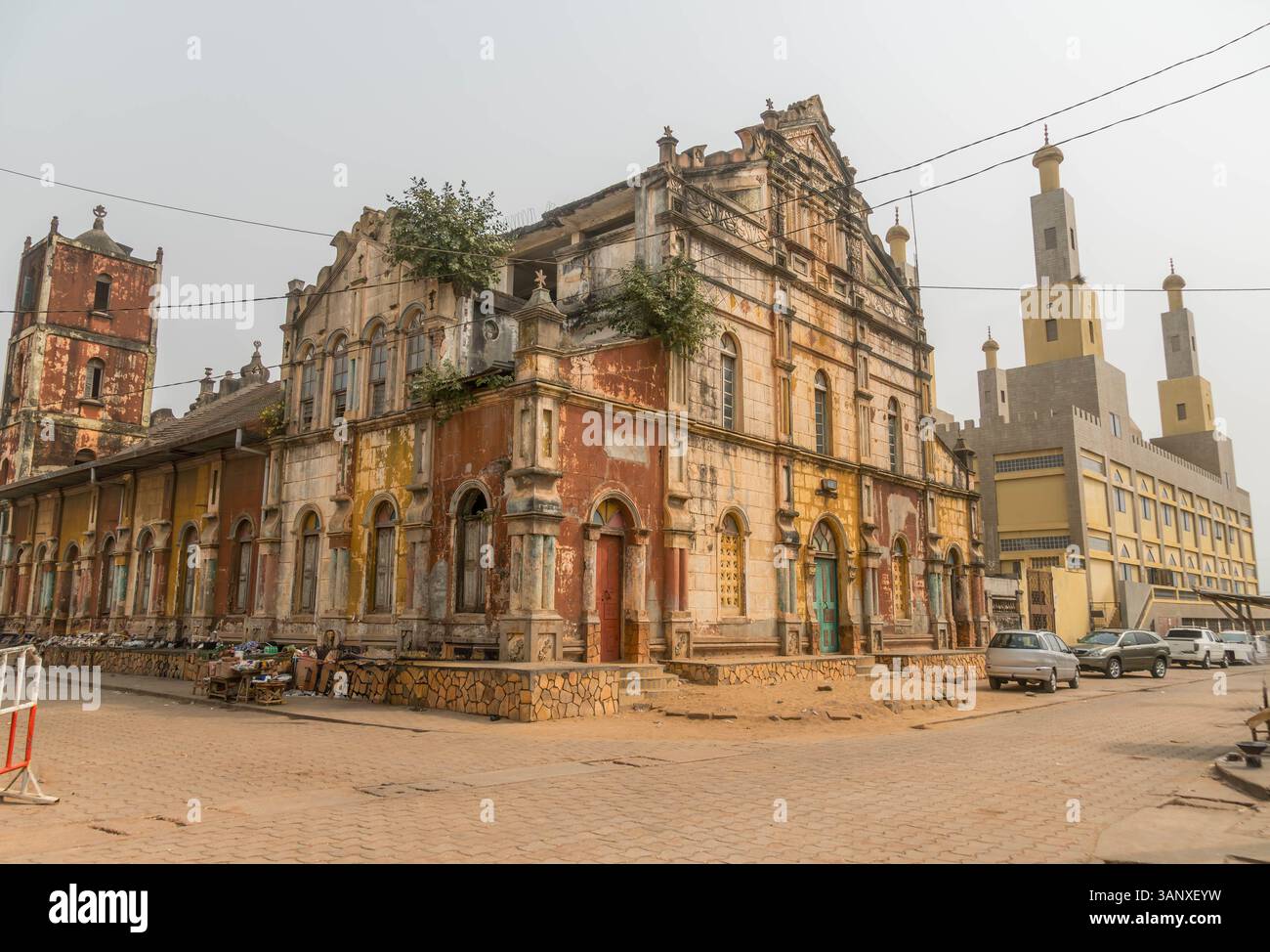Porto-Novo Grand Mosque facade, a famous tourism landmark and colonial ...