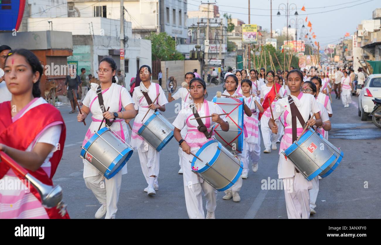 Ajmer, Rajasthan, India, April 13, 2025: Members of Rashtra Sevika ...