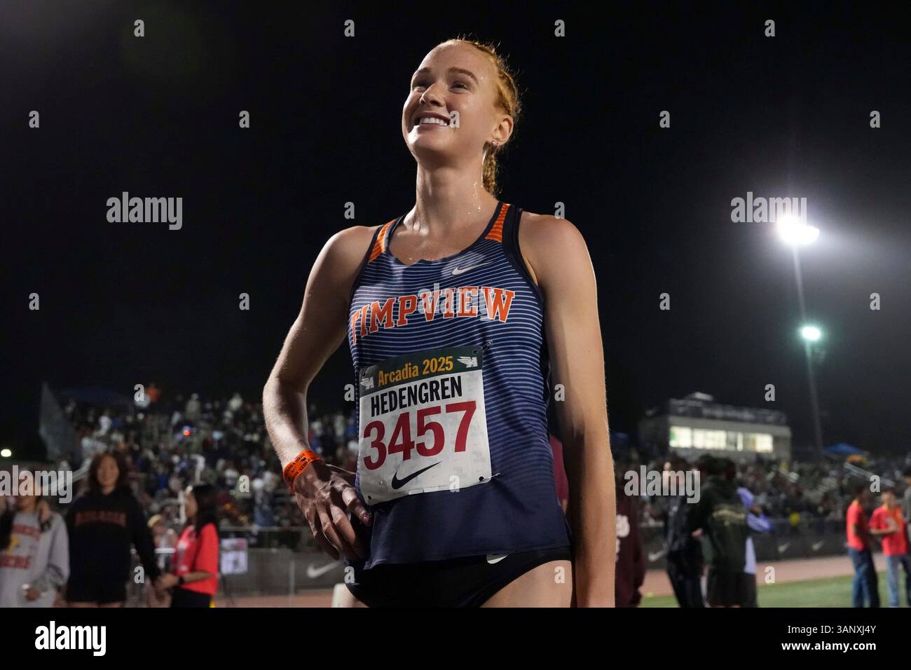 Jane Hedengren of Timpview poses after winning the girls two miles in a ...
