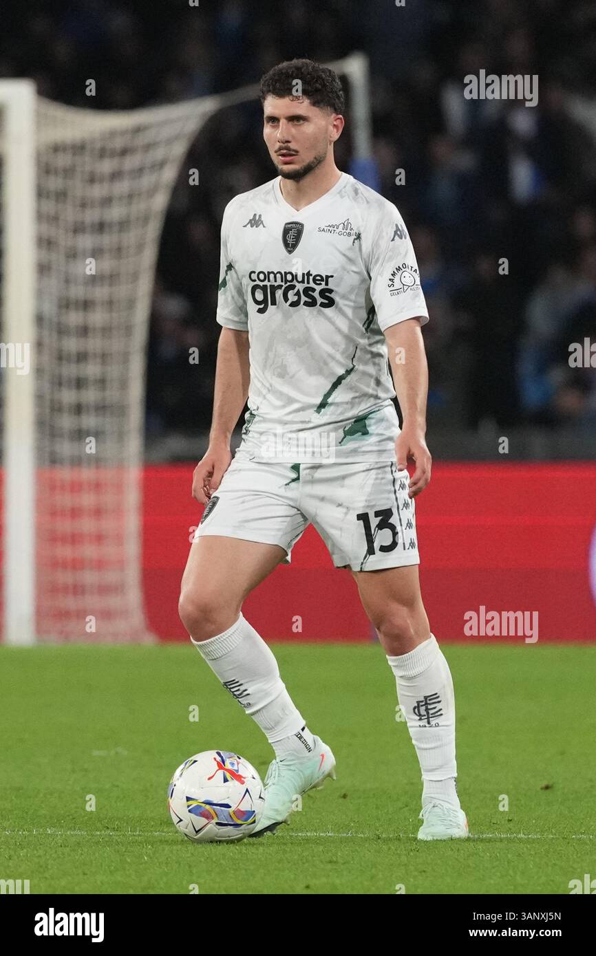 Naples, Italy. 14 Apr, 2025. Liberato Cacace of Empoli FC during the ...