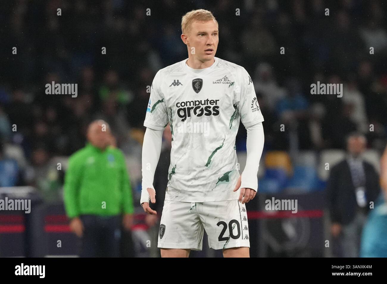 Naples, Italy. 14 Apr, 2025. Viktor Kovalenko of Empoli FC during the Serie A match between SSC ...