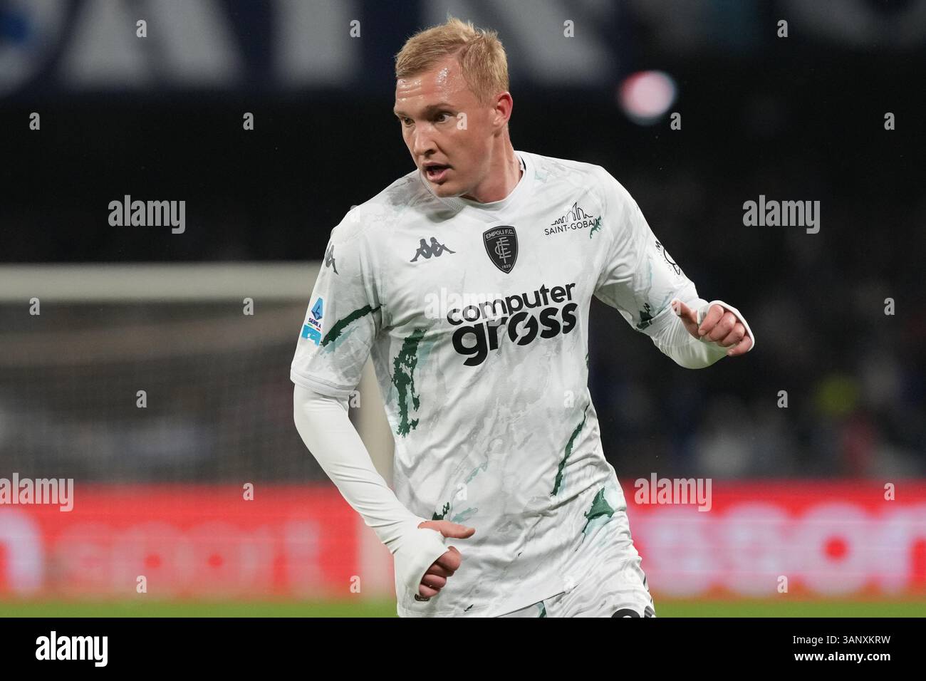 Naples, Italy. 14 Apr, 2025. Viktor Kovalenko of Empoli FC during the Serie A match between SSC ...