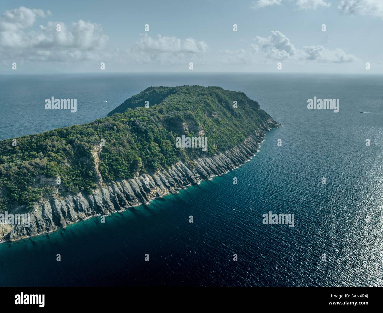 Aerial view of Vivara Island on Procida Island, view of the Natural ...
