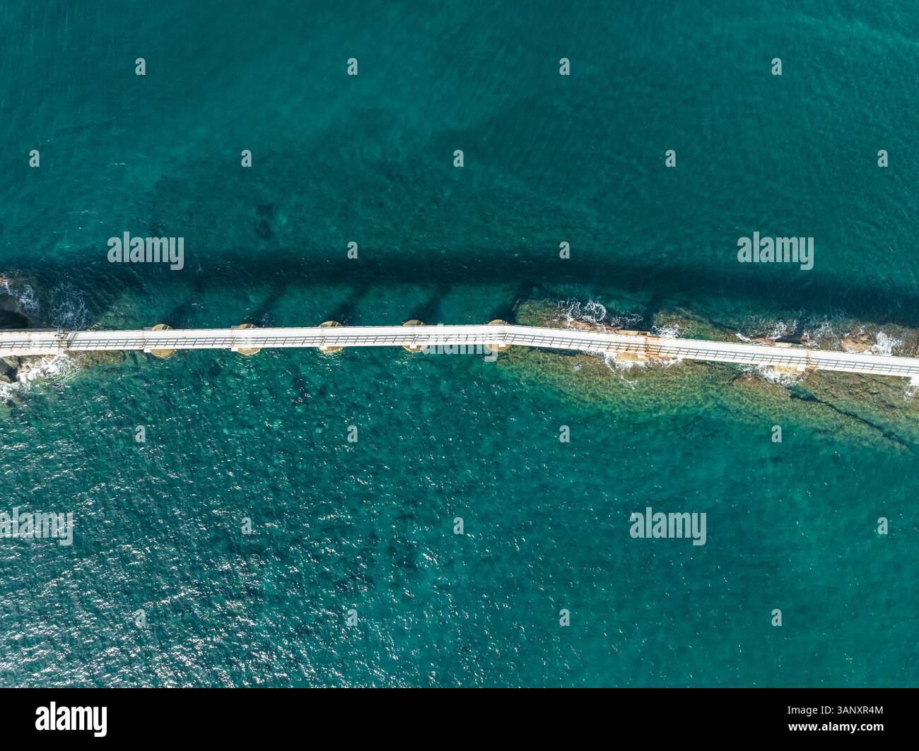 Aerial view of Vivara bridge connecting Vivara Island Natural reserve ...