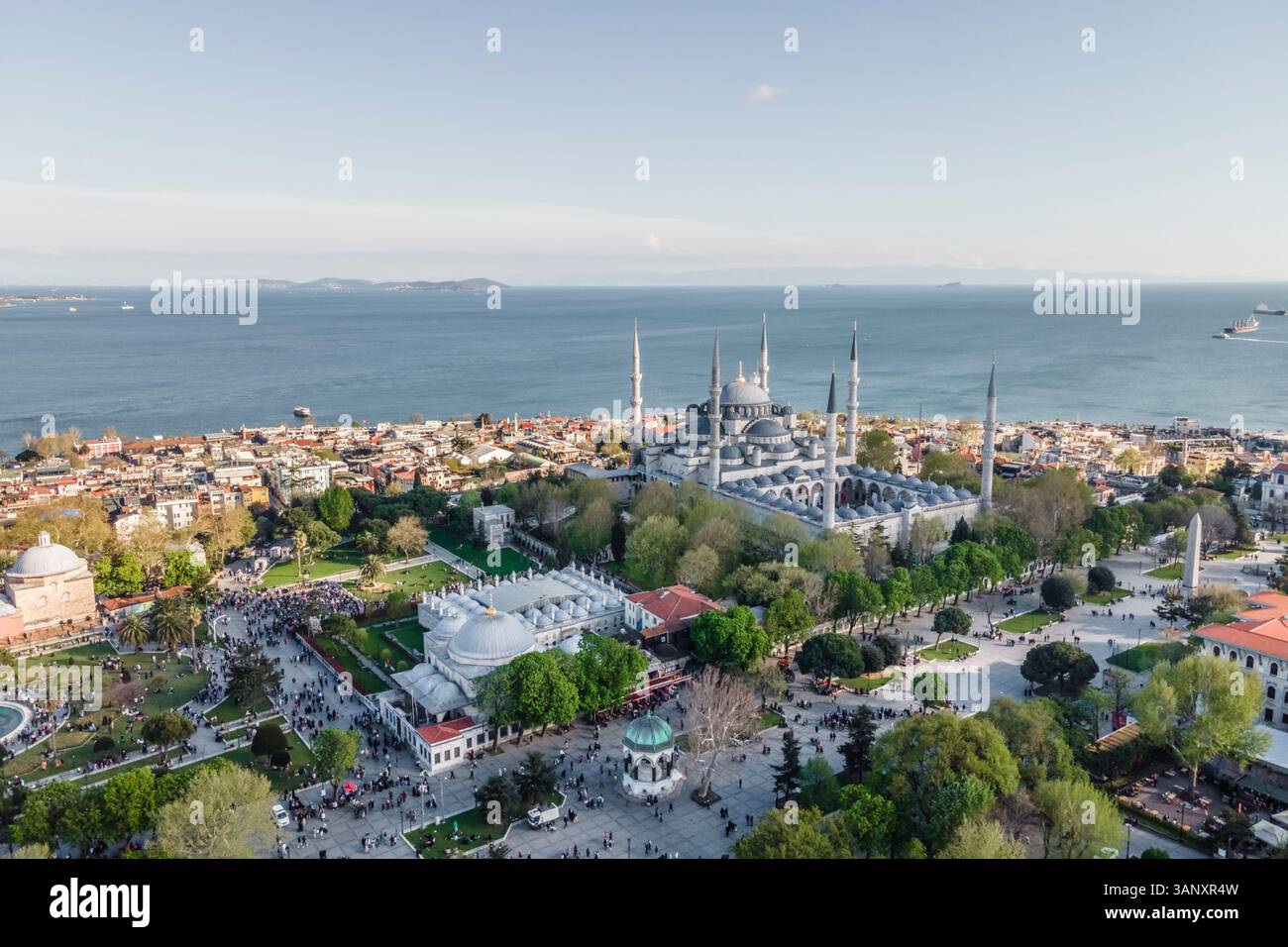 Aerial view of Sultanahmet Camii (the Blue Mosque) in Istanbul ...