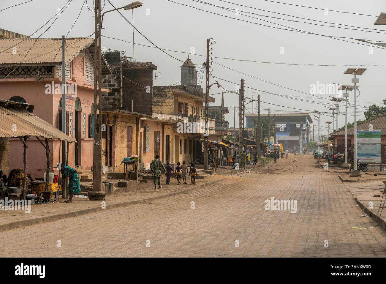 Poor street in West Africa city Porto-Novo (also known as Hogbonu and ...
