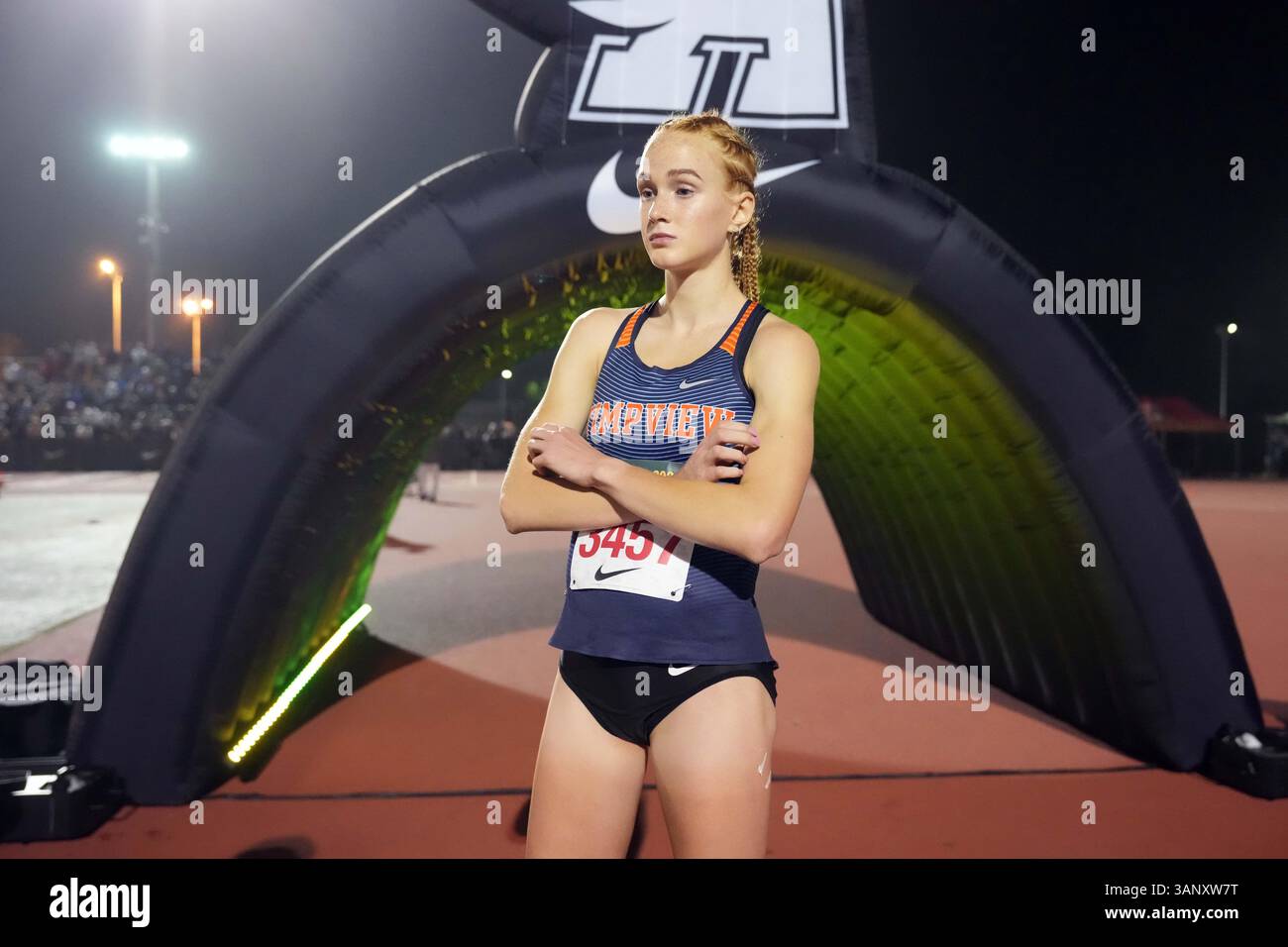 Jane Hedengren of Timpview poses after winning the girls two miles in a ...