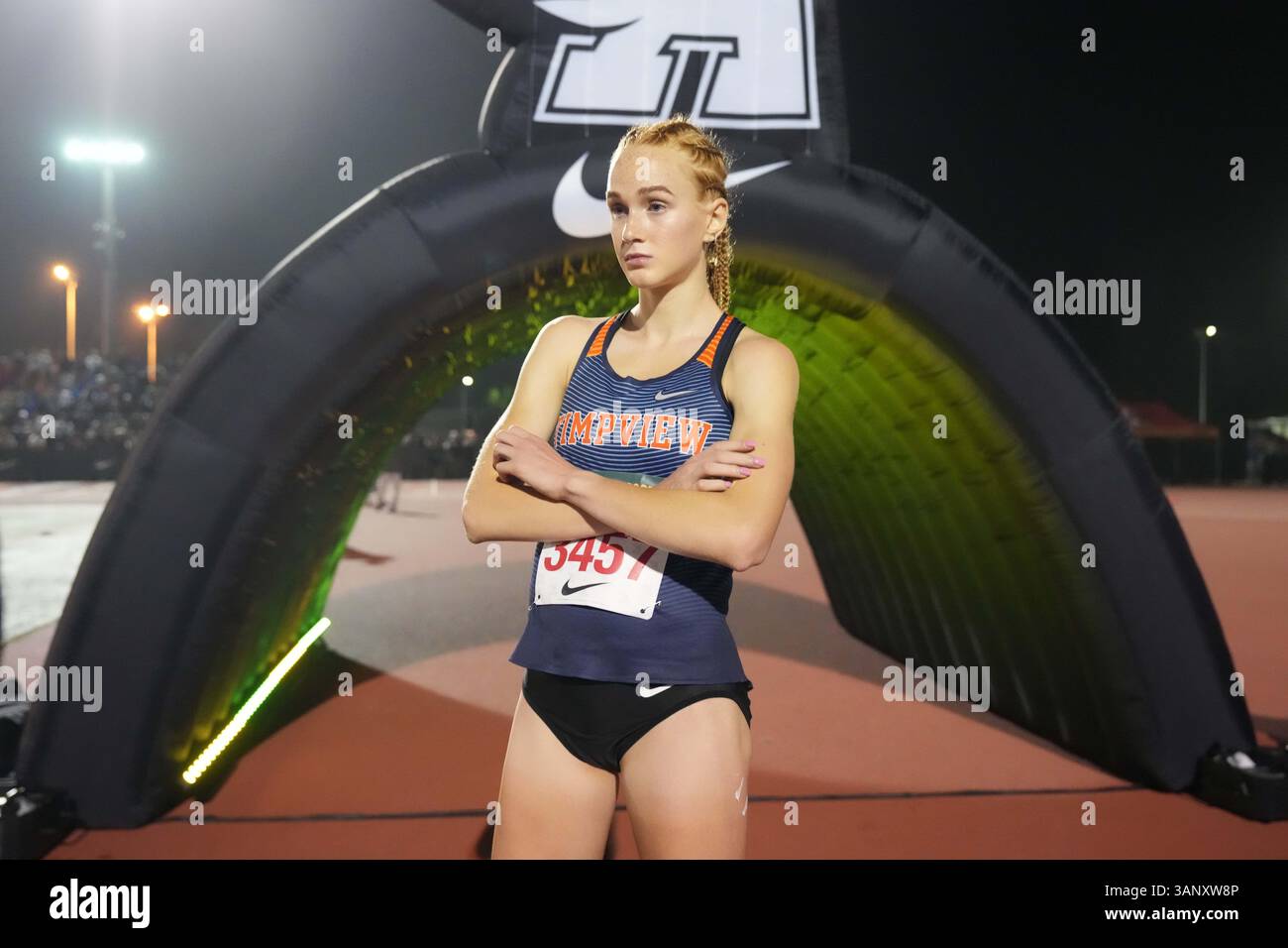 Jane Hedengren of Timpview poses after winning the girls two miles in a ...