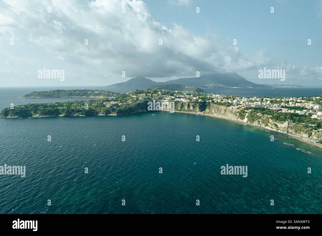 Aerial view of Punta Pizzaco, a beautiful promontory facing the Gulf of ...