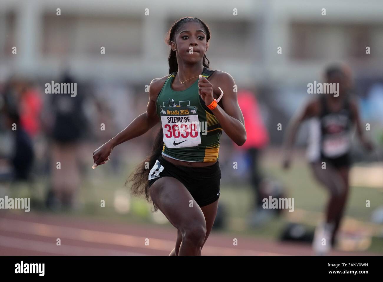 Naijia Sizemore (3638) of Vanden wins the seeded girls 200m in 23.77 ...