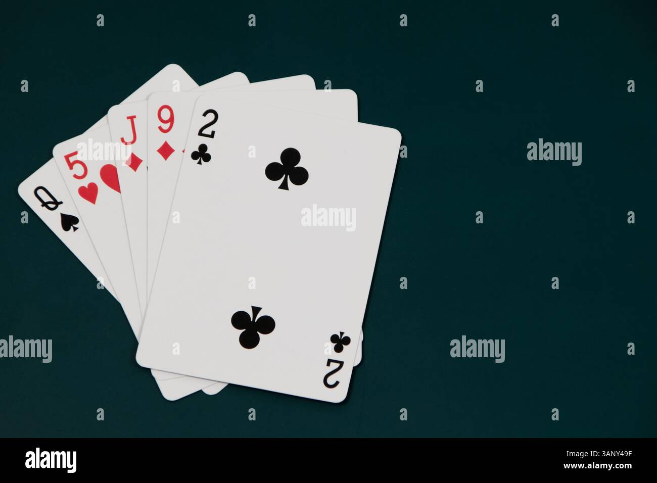 Full deck of playing cards on black backdrop close up top view Stock ...