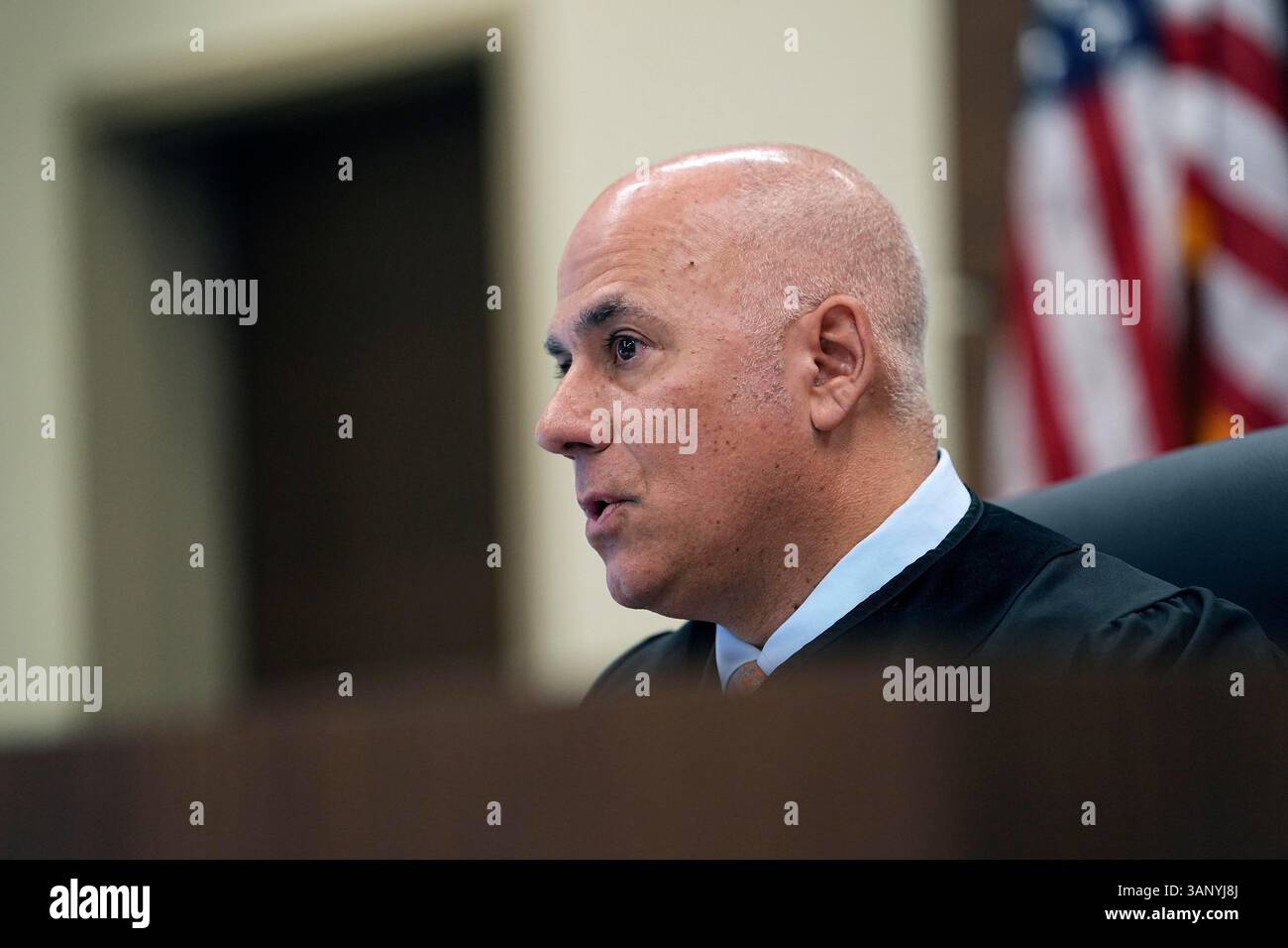 Superior Court Judge Michael Silvanio speaks during Sean M. Higgins ...