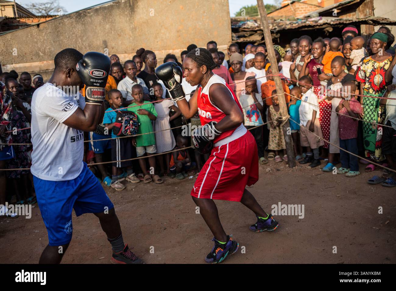 Rhino boxing club, Katanga slum, Kampala, Uganda, Africa Stock Photo ...