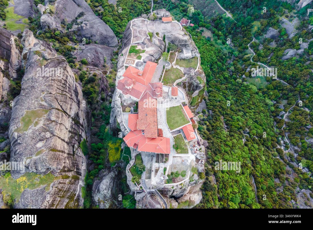 Aerial view of the Monastery of the Holy Trinity, an Eastern Orthodox ...