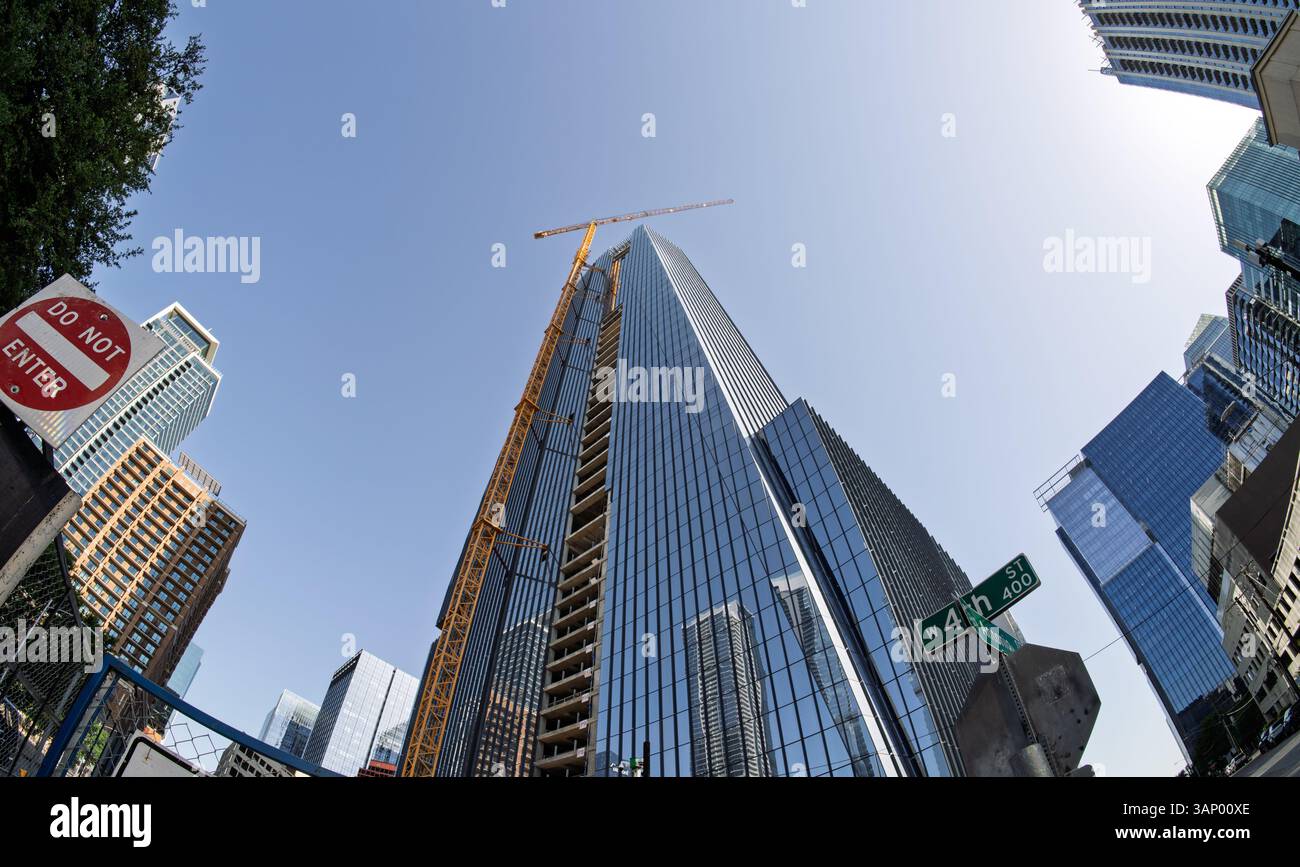 From below fisheye lens view of The Republic building in downtown ...