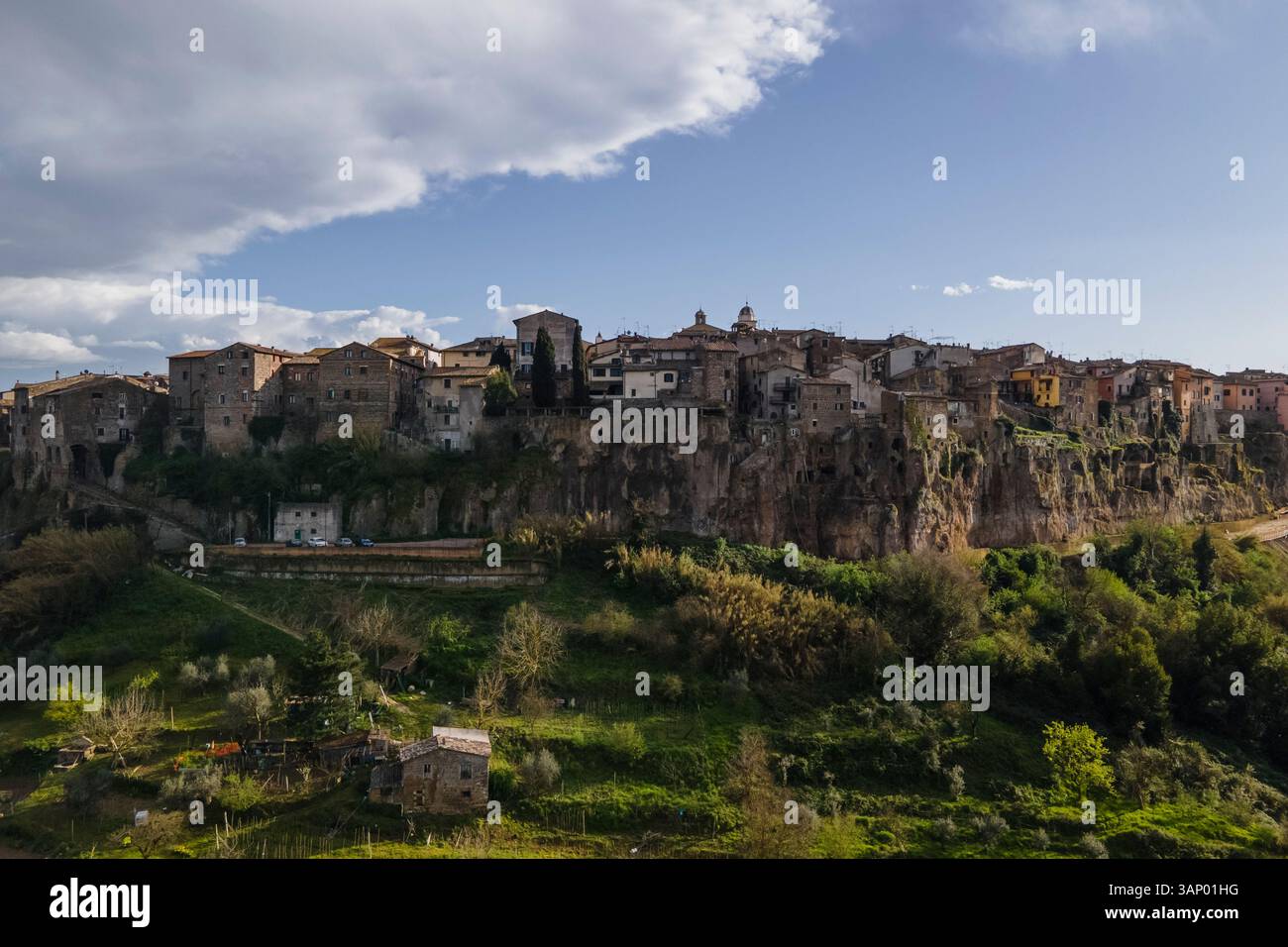 Aerial view of Orte, a medieval town near Rome, Lazio, Italy Stock ...