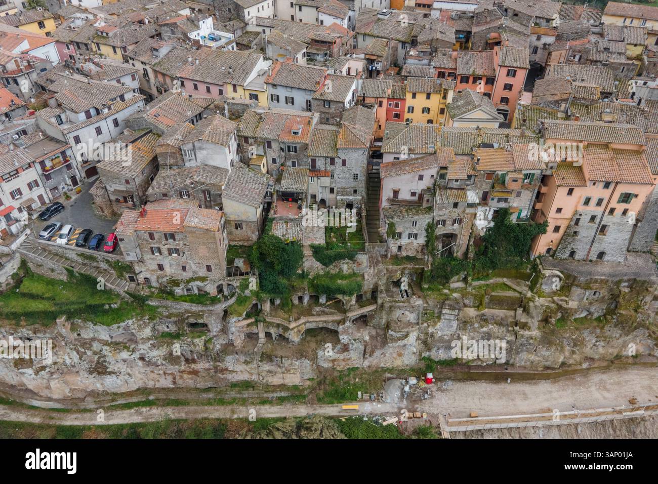 Aerial view of Orte, a medieval town near Rome, Lazio, Italy Stock ...
